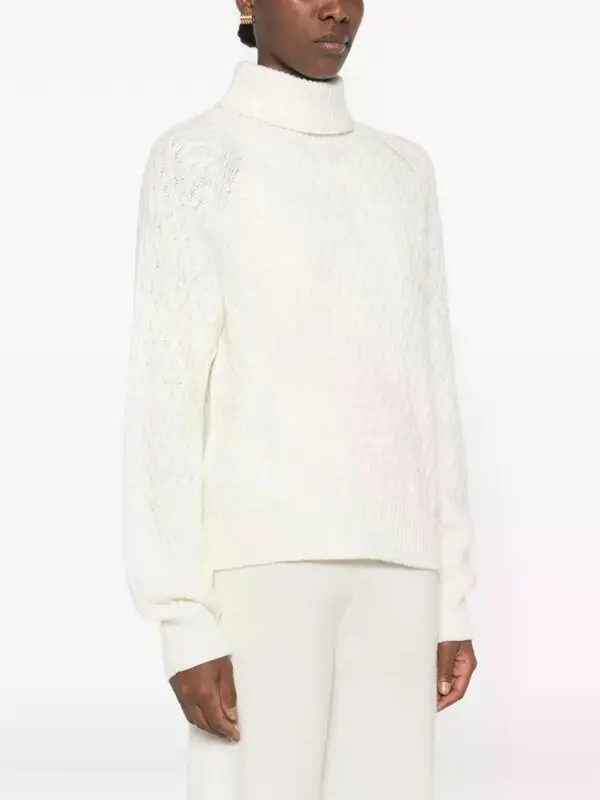 SERGIO MORETTI FIRENZE Cable Knit Turtleneck Sweater