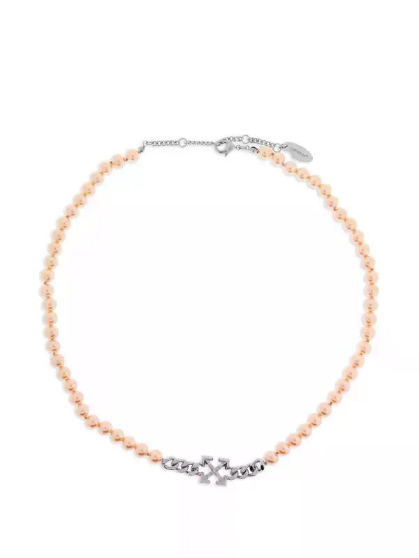 Off-White Arrows Glass-pearl Necklace - Orange