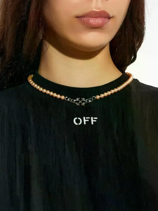 Off-White Arrows Glass-pearl Necklace