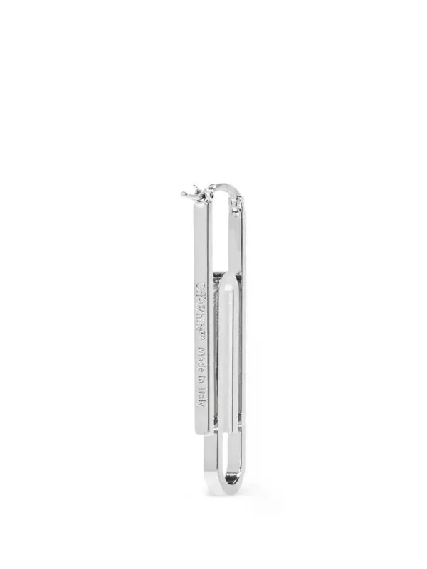 Off-White Paperclip-shaped Single Earrings