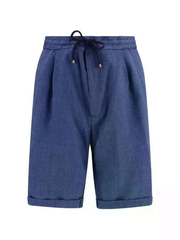 Brunello Cucinelli Herringbone Drawstring Waist Shorts