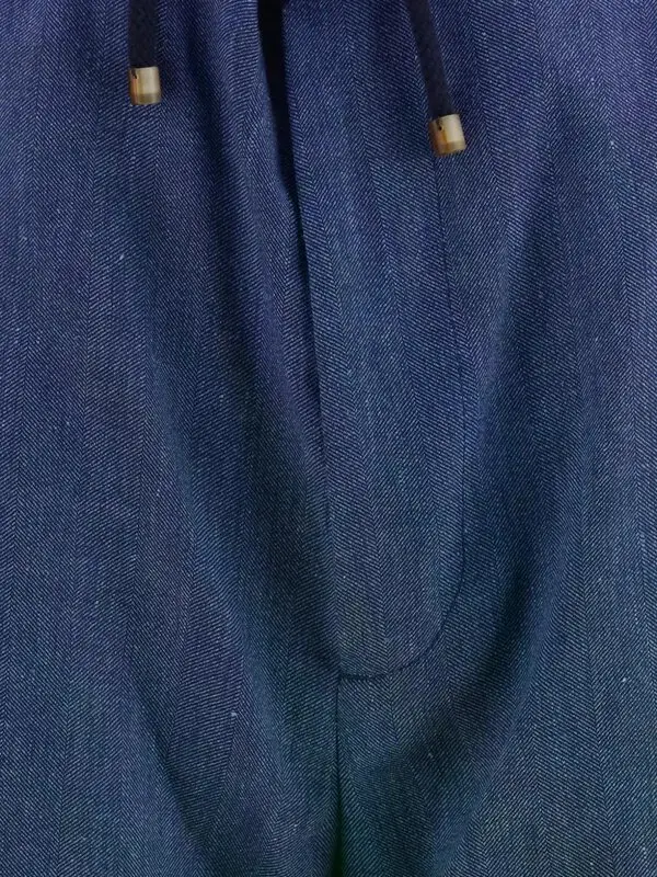 Brunello Cucinelli Herringbone Drawstring Waist Shorts