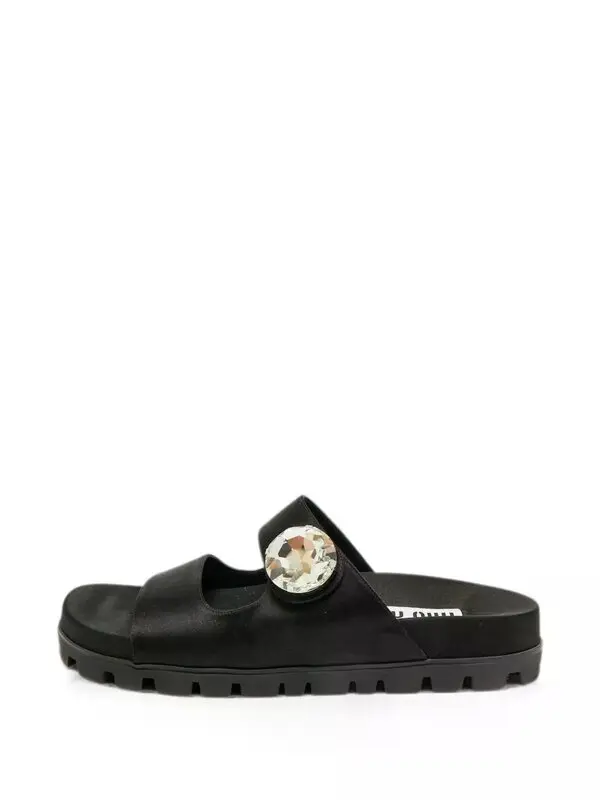 Miu Miu Crystal-embellished Satin Sandals