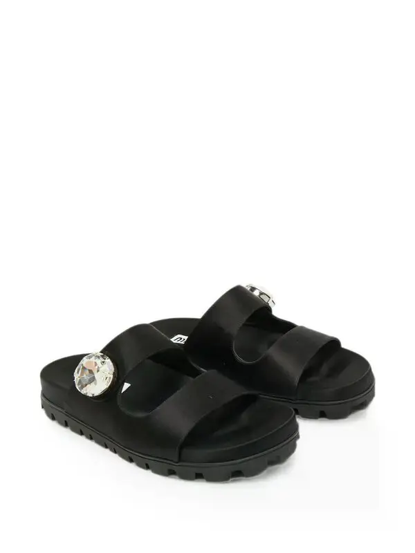 Miu Miu Crystal-embellished Satin Sandals