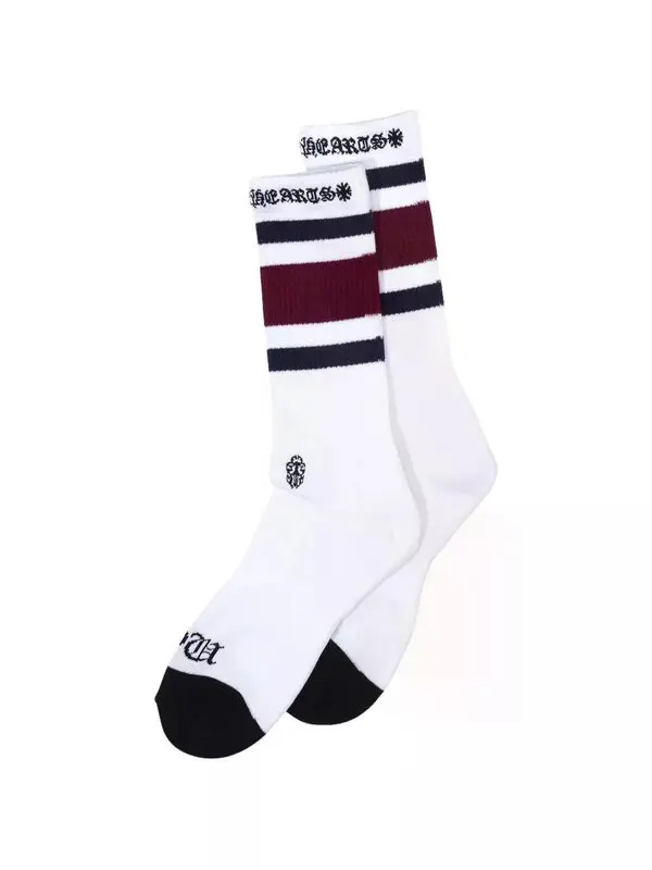 Chrome Hearts Striped Logo Socks