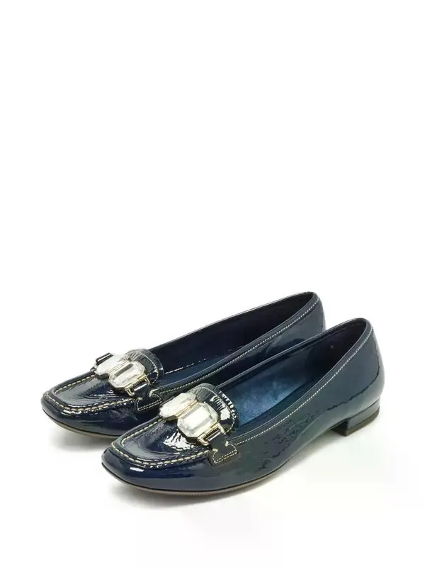 Prada Crystal-embellished Bow Loafers