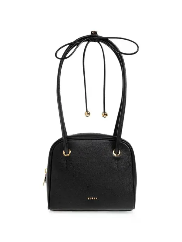 Furla Poppy Leather Shoulder Bag - Black