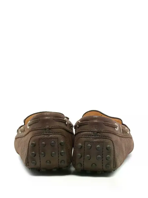 TOD'S Leather Bow Detail Slip-on Loafers