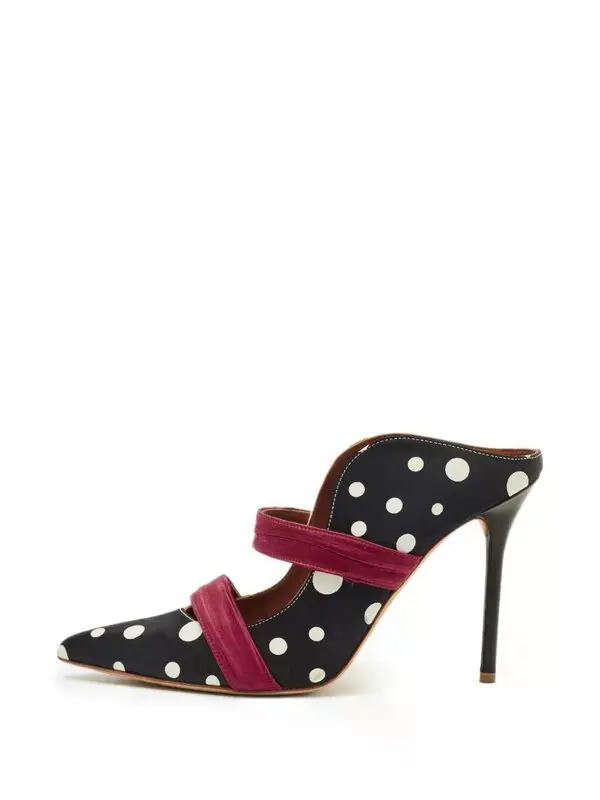 MALONE SOULIERS Maureen Polka-dot Heeled Mules - Black