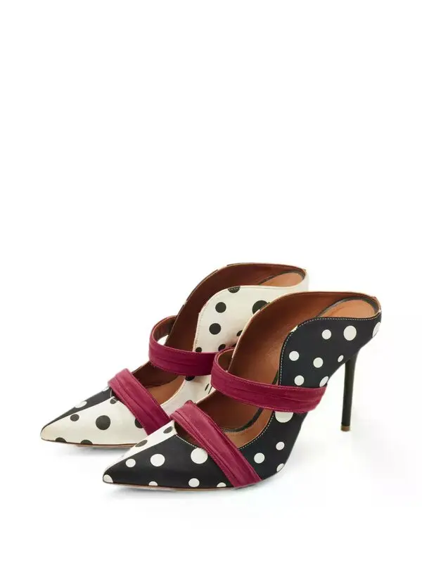 MALONE SOULIERS Maureen Polka-dot Heeled Mules - Black