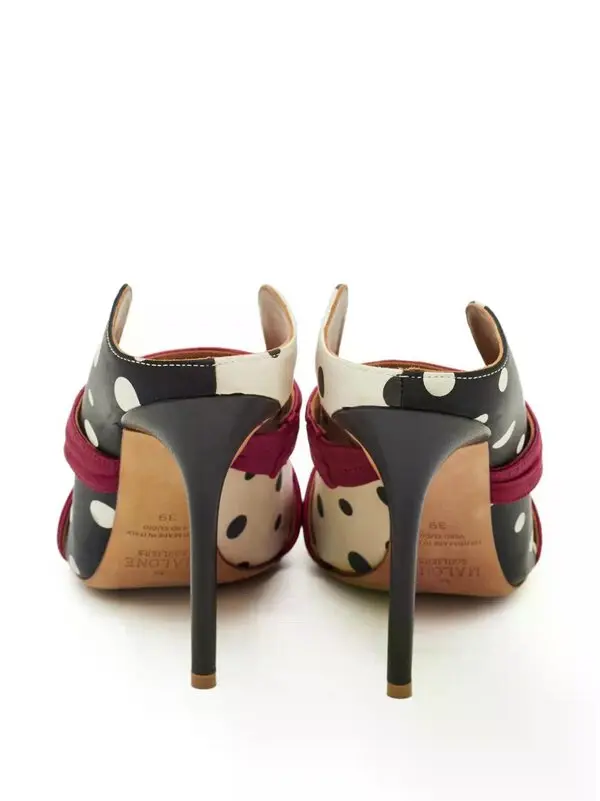 MALONE SOULIERS Maureen Polka-dot Heeled Mules - Black