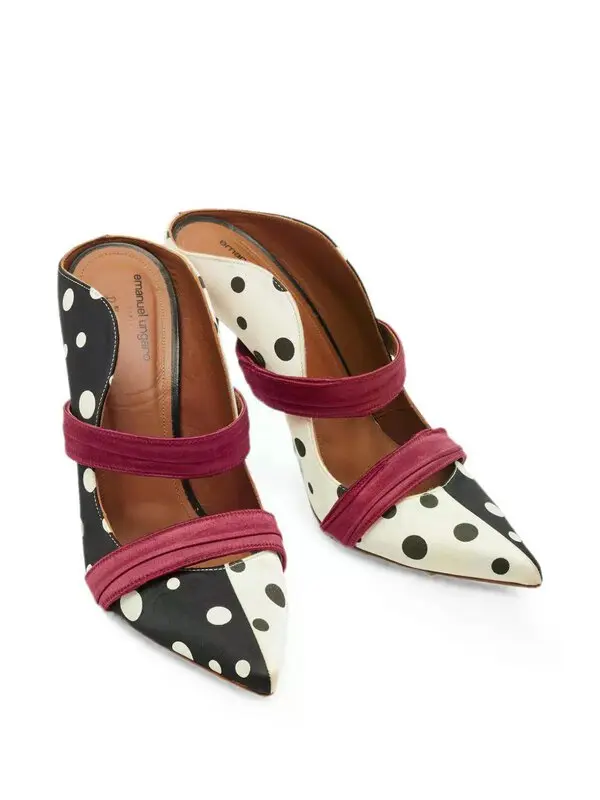 MALONE SOULIERS Maureen Polka-dot Heeled Mules - Black