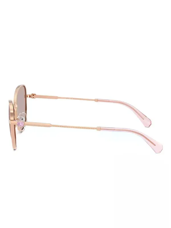 SWAROVSKI Rose Tone Round Frame Sunglasses