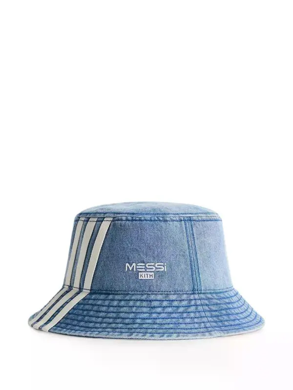 Kith X Messi X Adidas Logo-embroidered Bucket Hat - Blue