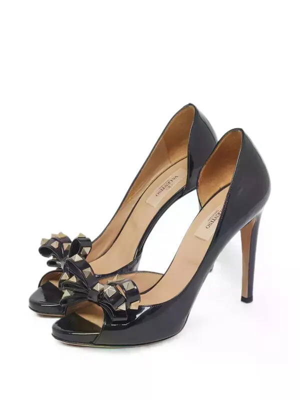 Valentino Garavani Patent Rockstud D'orsay Pumps - Black