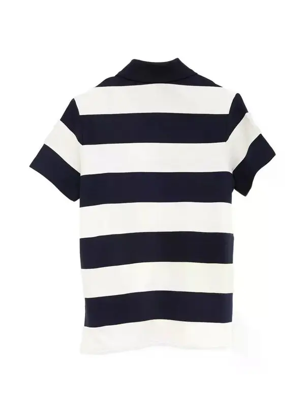 Moncler Striped Logo Patch Polo Shirt