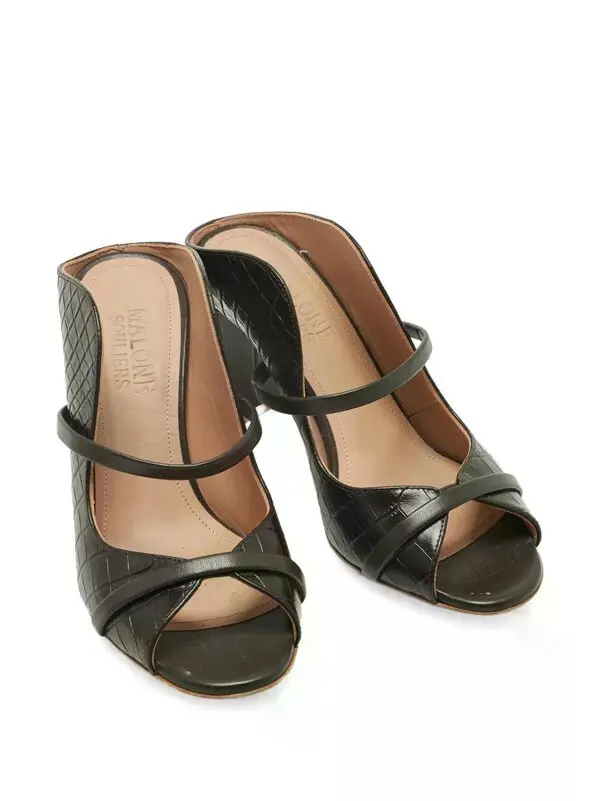 MALONE SOULIERS Norah Crocodile-embossed Mules - Brown