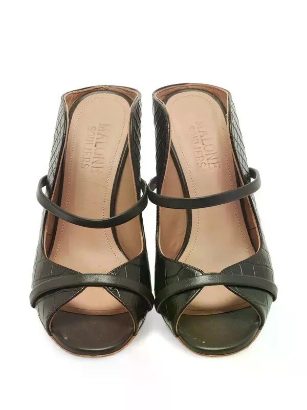 MALONE SOULIERS Norah Crocodile-embossed Mules - Brown