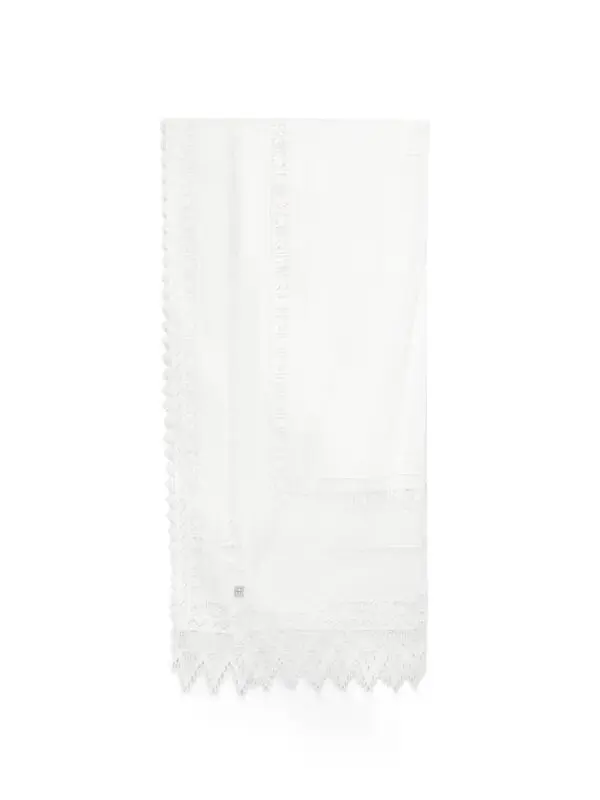 TOTEME Lace-trim Scarf - White