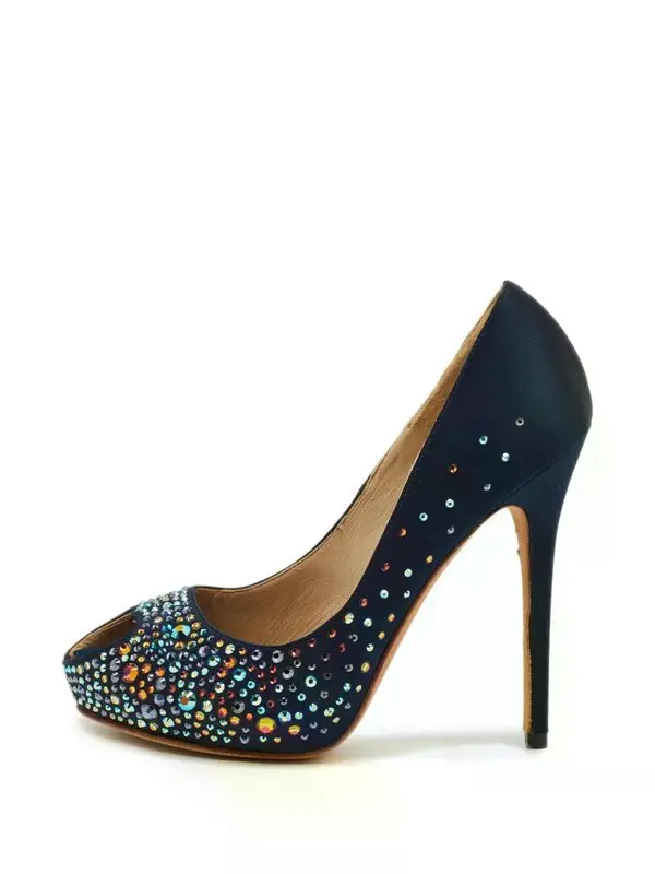 Alexander McQueen Crystal-embellished Open-toe Pumps