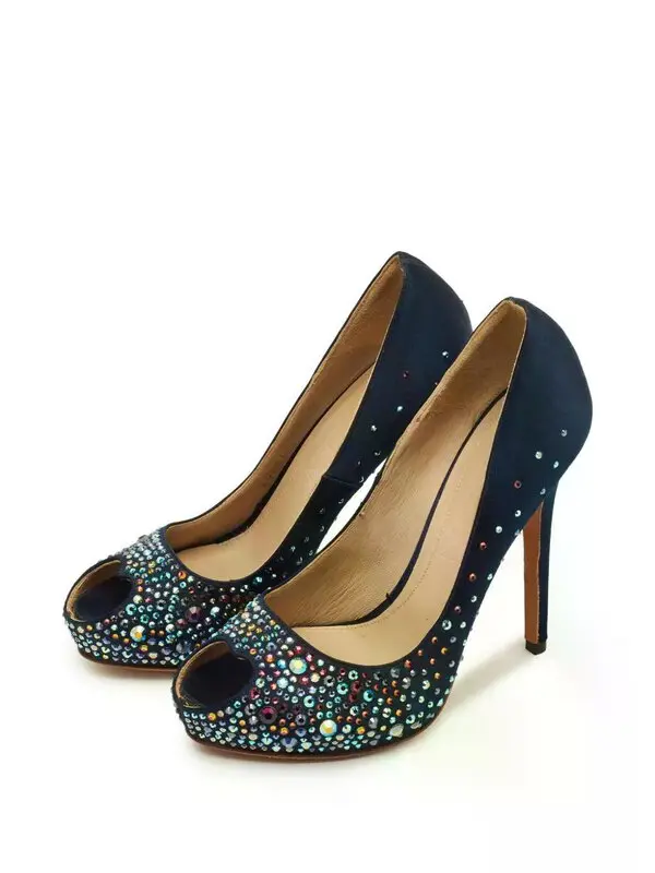 Alexander McQueen Crystal-embellished Open-toe Pumps