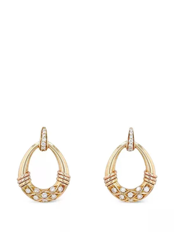 Cartier 1990s Diamond Drop Earrings - Gold