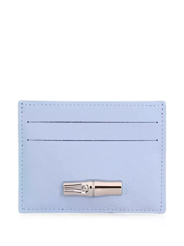 Longchamp Le Roseau Leather Card Holder - Blue