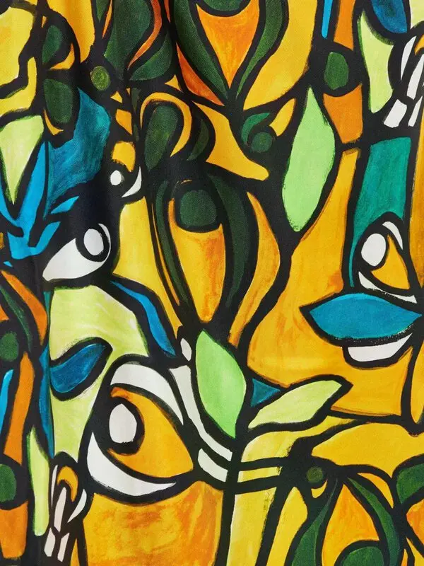 Christopher Esber Abstract Print Draped Skirt - Yellow