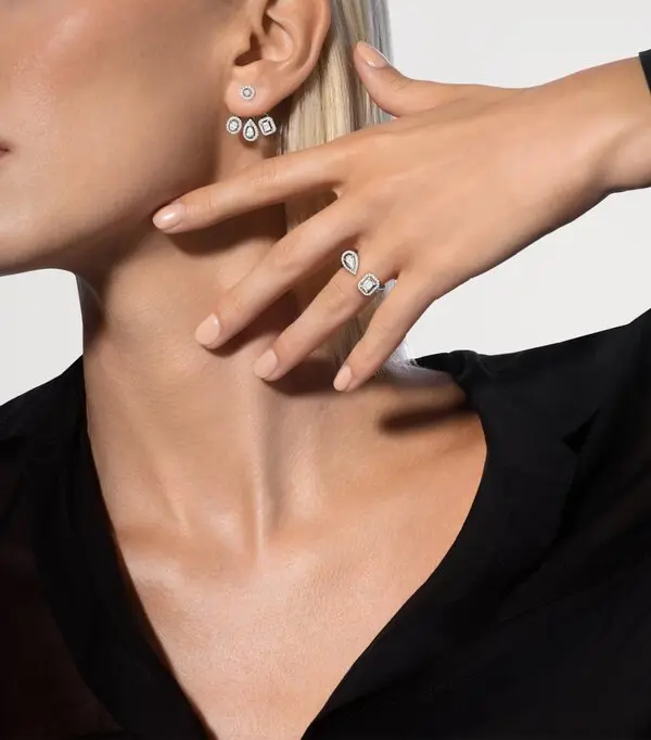 Messika My Twin Trio White Gold And Diamond Earrings