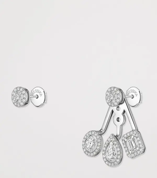 Messika My Twin Trio White Gold And Diamond Earrings