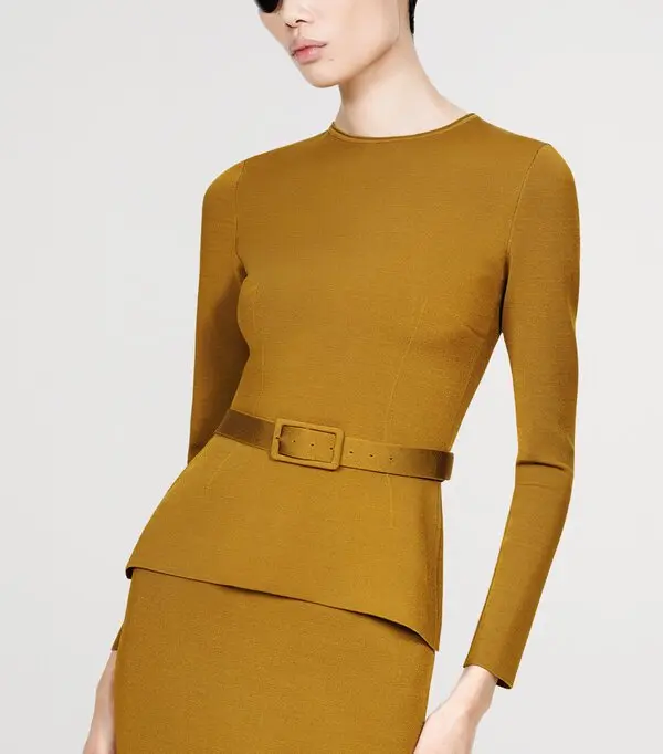 TOM FORD Long Sleeve Belted Sweater