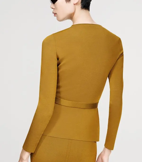 TOM FORD Long Sleeve Belted Sweater