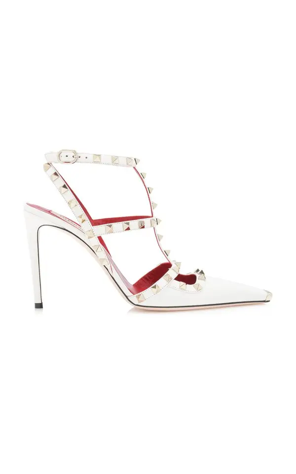 Valentino Garavani Rockstud Ankle Strap Pumps - White