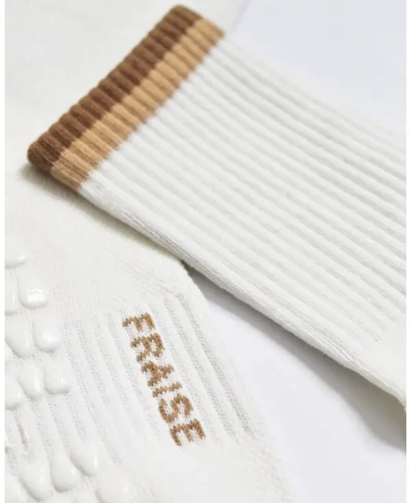 FRAISE Striped Crew Grip Sock - Brulee