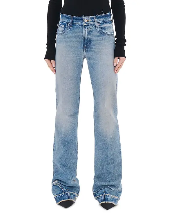 HAIKURE Floral Cut Mid Rise Jeans