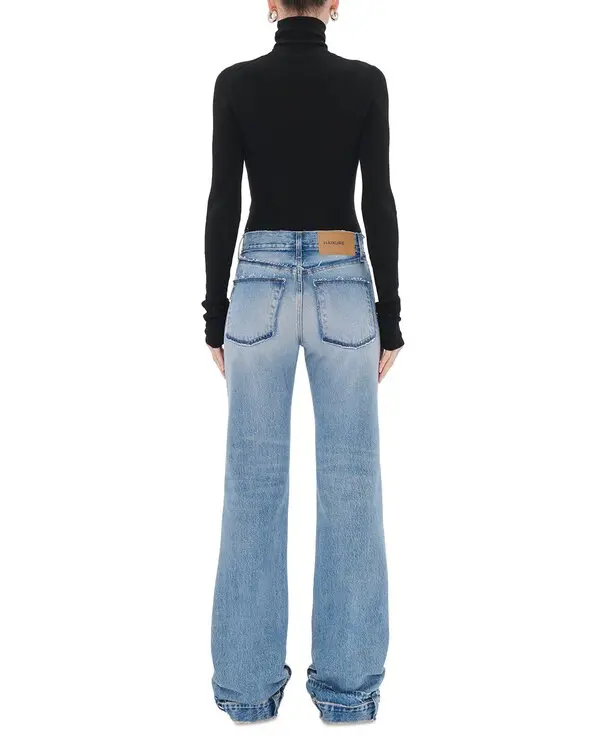 HAIKURE Floral Cut Mid Rise Jeans