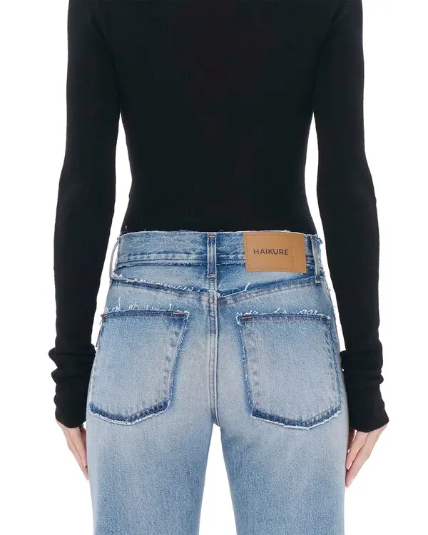 HAIKURE Floral Cut Mid Rise Jeans