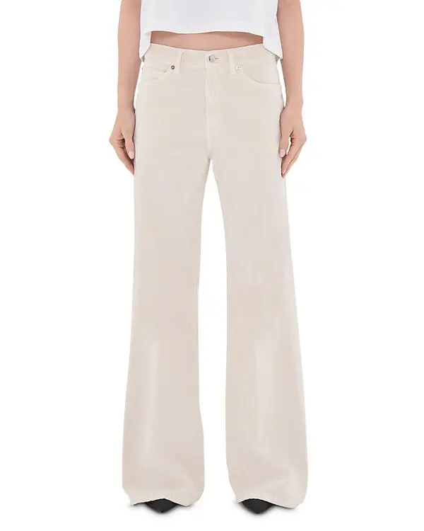 HAIKURE Clara Velvet Pier Wide Leg Jeans - Snow