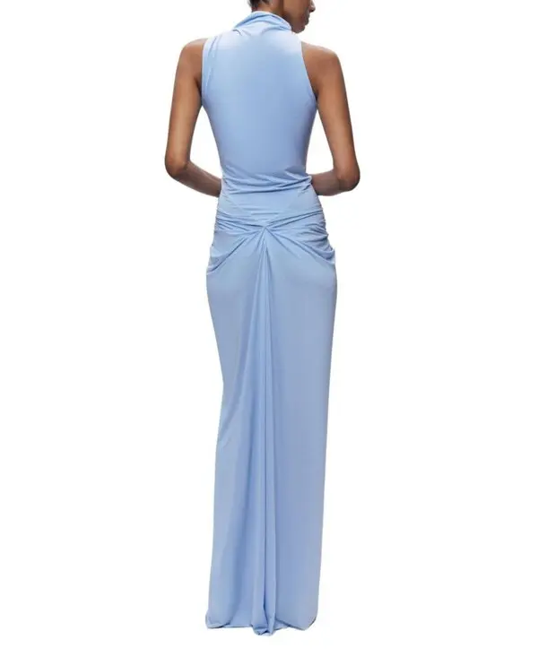 NOCTURNE Draped Halter Neck Ruched Maxi Dress