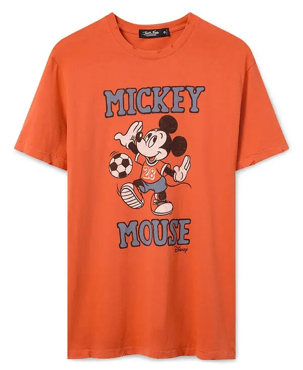 Junk Food Clothing Mickey Mouse Soccer Vintage T-shirt - Washed Red