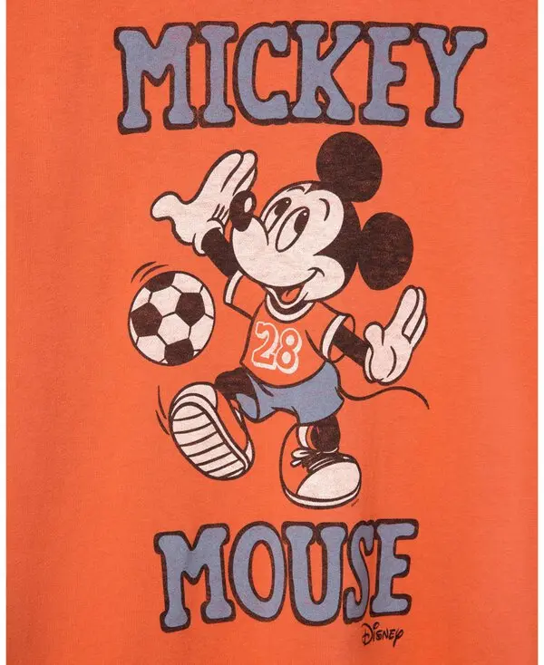 Junk Food Clothing Mickey Mouse Soccer Vintage T-shirt - Washed Red