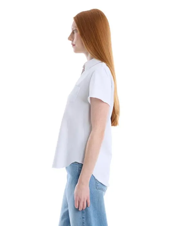 WILT CLOTHING Short Sleeve Polo With Chest Pocket - White