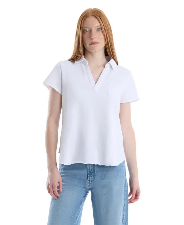 WILT CLOTHING Short Sleeve Polo With Chest Pocket - White
