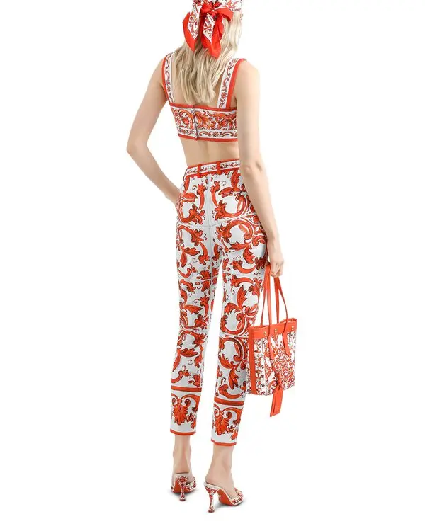 Dolce & Gabbana Majolica Print Bra Top