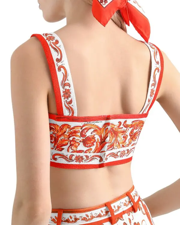 Dolce & Gabbana Majolica Print Bra Top