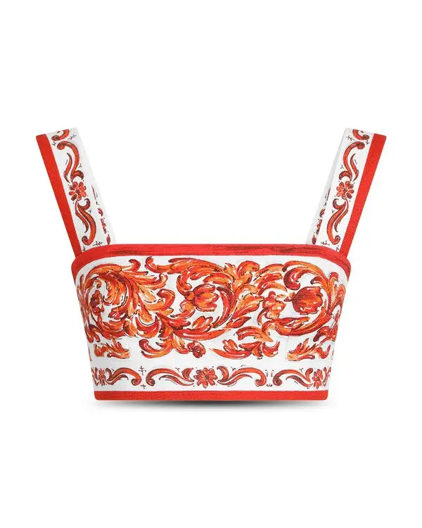 Dolce & Gabbana Majolica Print Bra Top