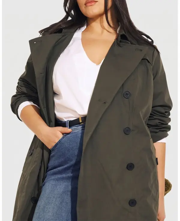 Universal Standard Plus Derjon Trench Coat - Camo