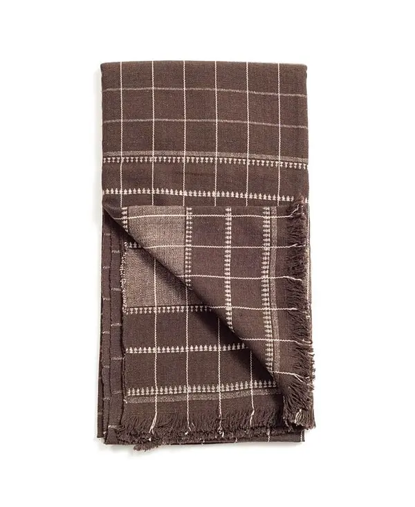 STUDIO VARIOUSLY Treacle Checks Pattern Hand Spun Organic Cotton Handloom Throw