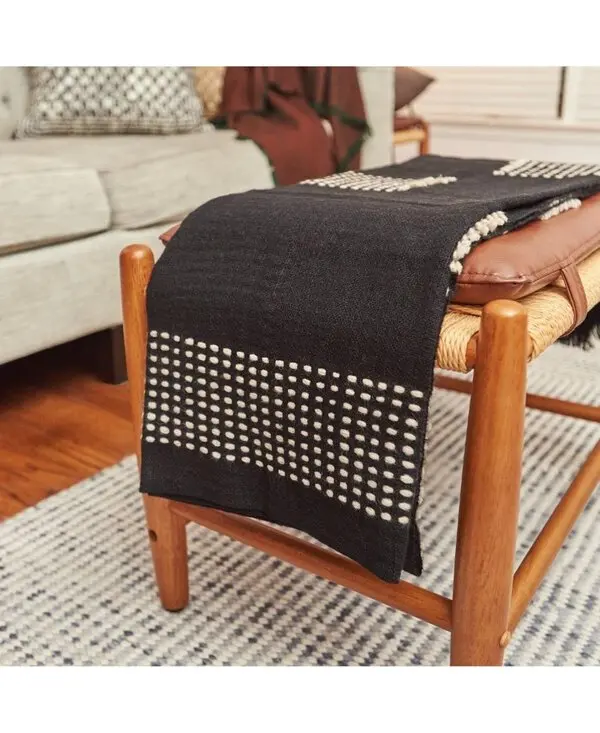STUDIO VARIOUSLY Hand Knotted Merino Stripes Handloom Throw