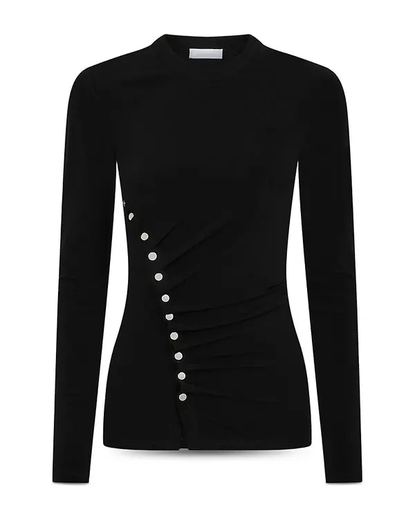Rabanne Long Sleeve Crewneck Top - Black